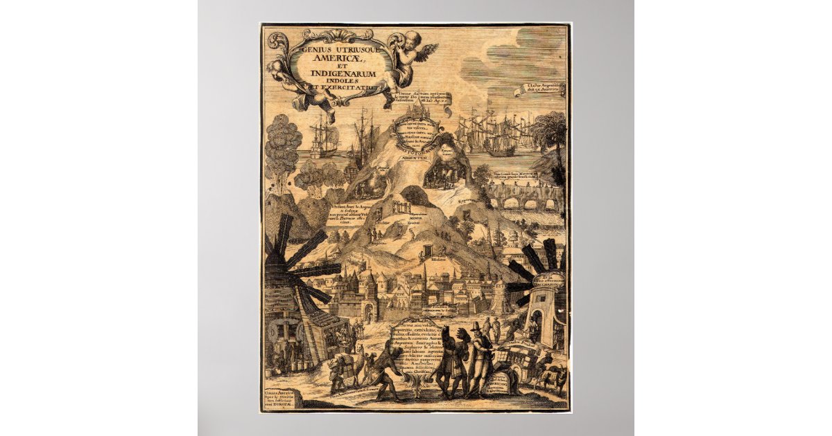 Antique Map of America Poster | Zazzle