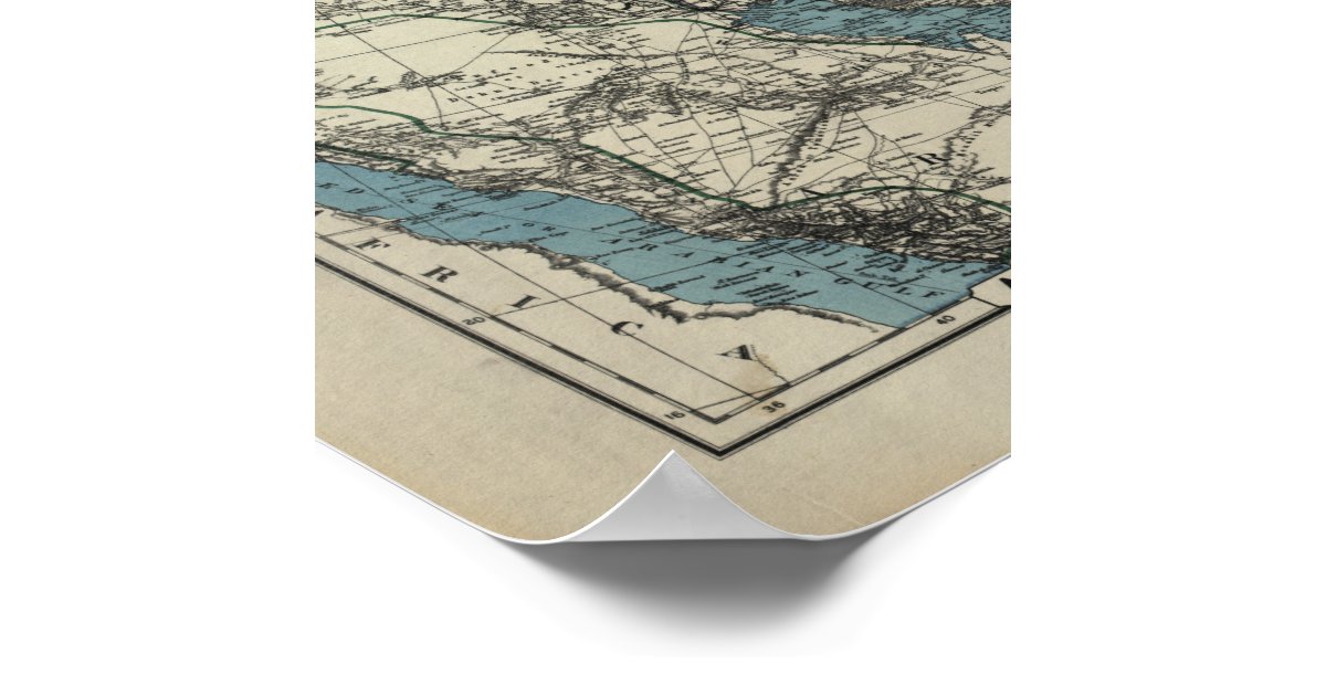 Antique Map of Central Asia 1885 Poster | Zazzle