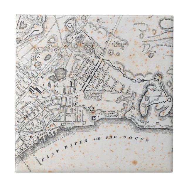 Antique Map of New York Tile | Zazzle