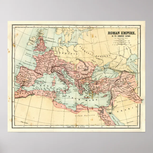 Antique map of the Roman Empire Poster | Zazzle
