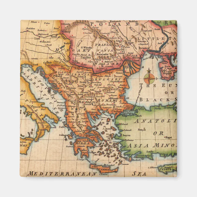 Antique Old Map Inspired (2) Magnet | Zazzle