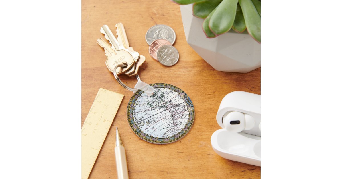Antique Old World Map by Claude Auguste Berey Key Ring | Zazzle