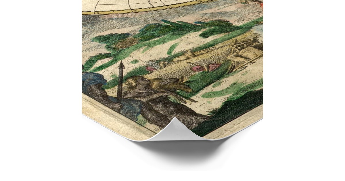 Antique Old World Map of the World Poster | Zazzle