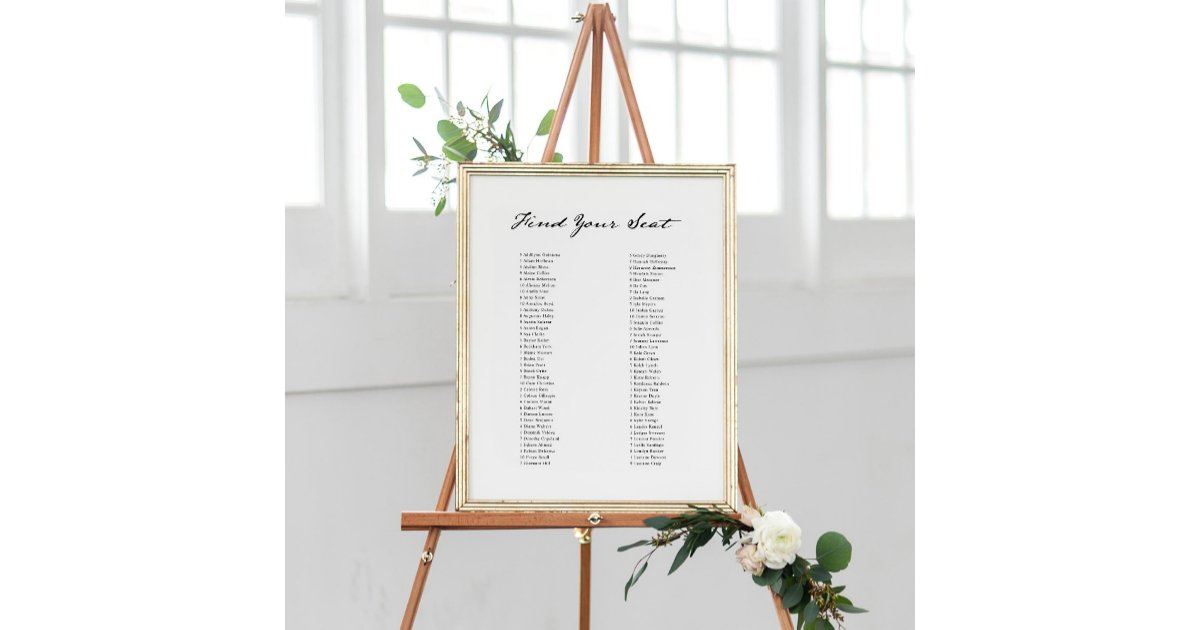 Antique Quill Find Your Seat Seating Chart | Zazzle