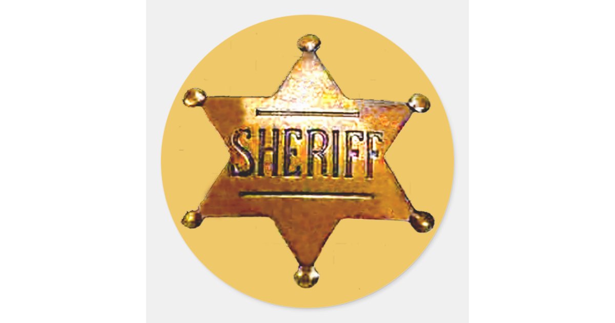 Antique Sheriff's Badge Classic Round Sticker | Zazzle
