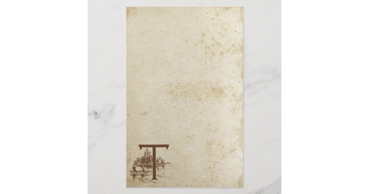 Antique Stained Letter T Blank Stationery Paper | Zazzle