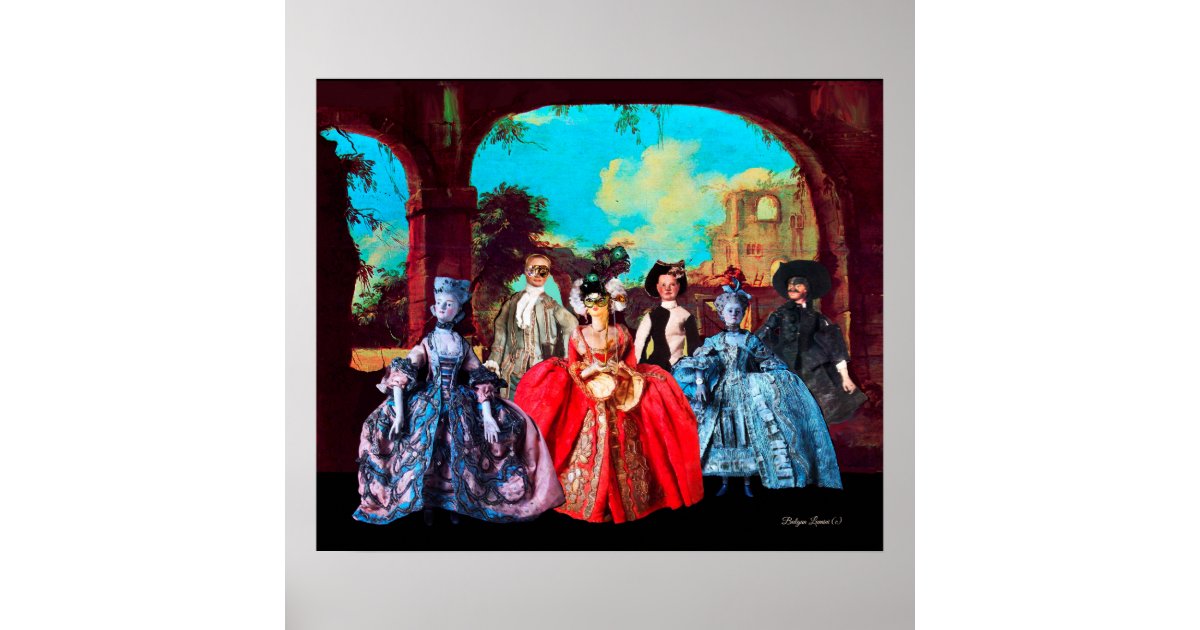 ANTIQUE VENETIAN PUPPETS, MASQUERADE MASKS POSTER | Zazzle