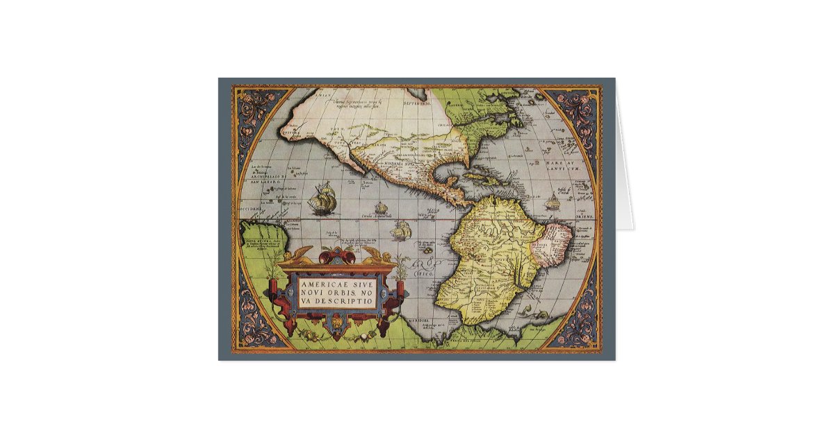 Antique World Map of the Americas, 1570 | Zazzle