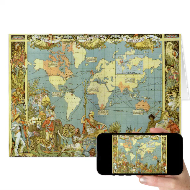 Antique World Map of the British Empire, 1886 | Zazzle