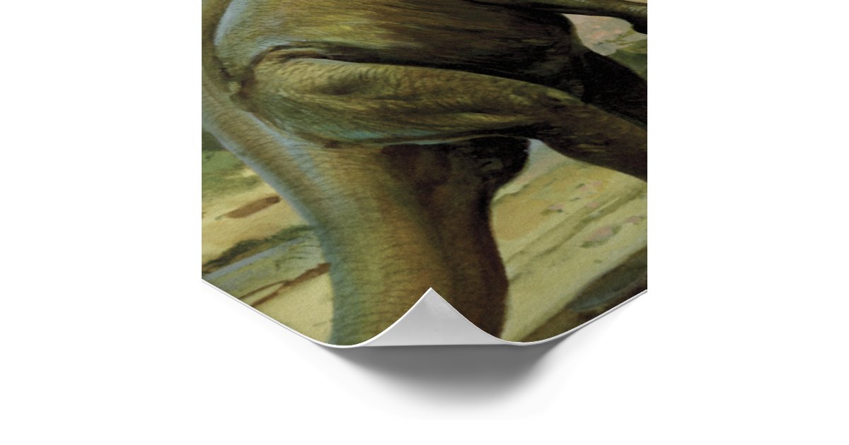 Apatosaurus (Brontosaurus) Eating Illustration Poster | Zazzle