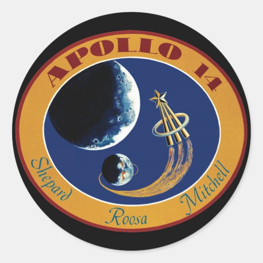 Apollo 14 NASA Mission Patch Logo Classic Round Sticker | Zazzle.co.uk