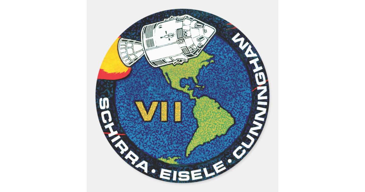 Apollo 7 NASA Mission Patch Logo Classic Round Sticker | Zazzle