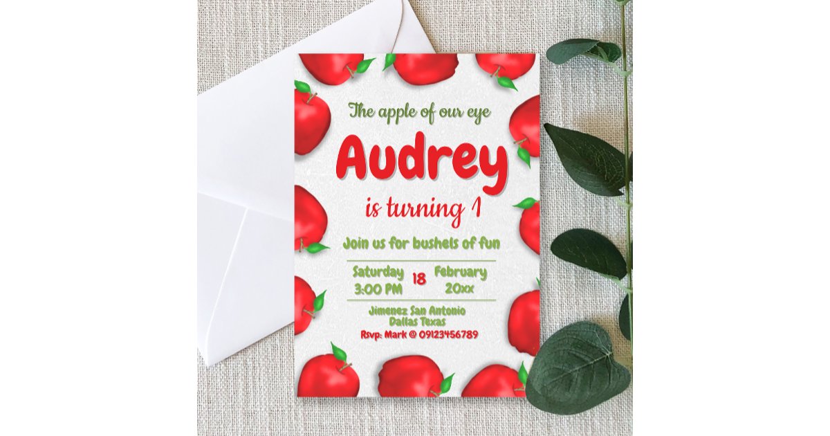 Apple Birthday Invitation | Zazzle