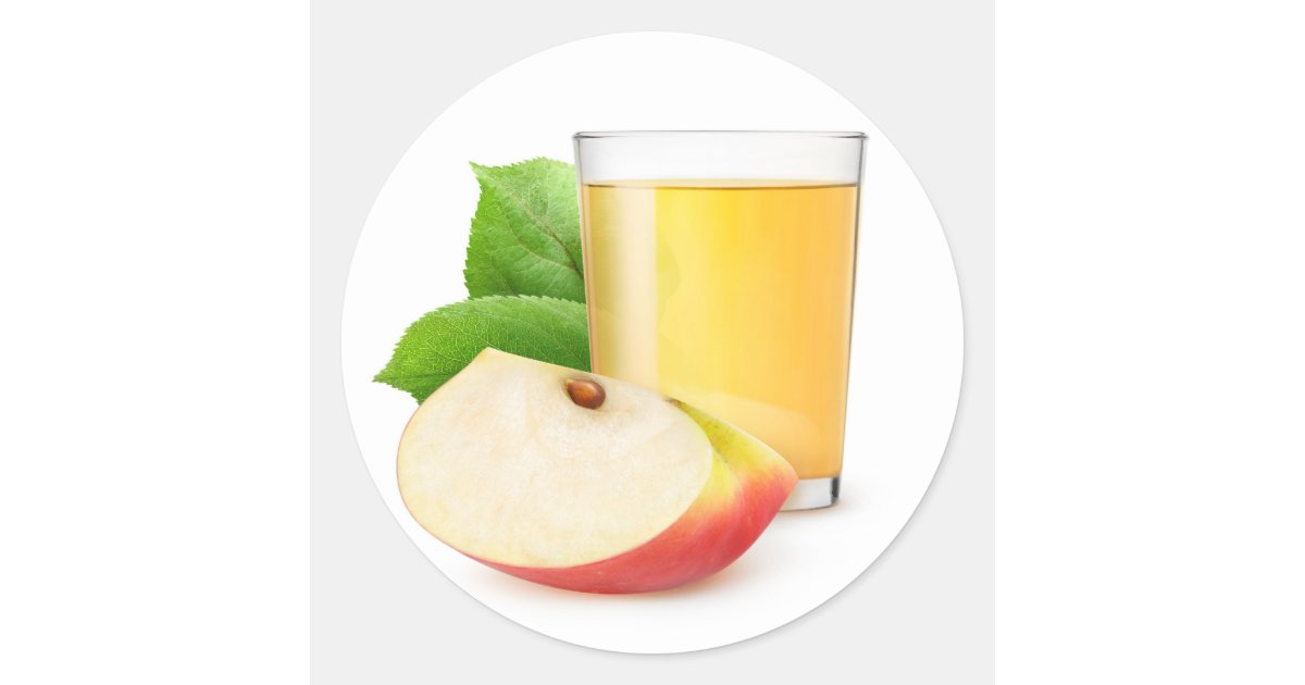 Apple juice classic round sticker | Zazzle