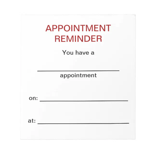 Appointment Reminder Notepad | Zazzle