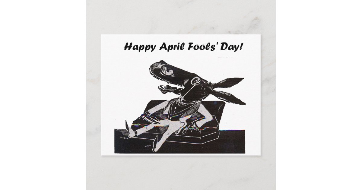 April Fools’ Day Funny Donkey Cartoon Postcard | Zazzle