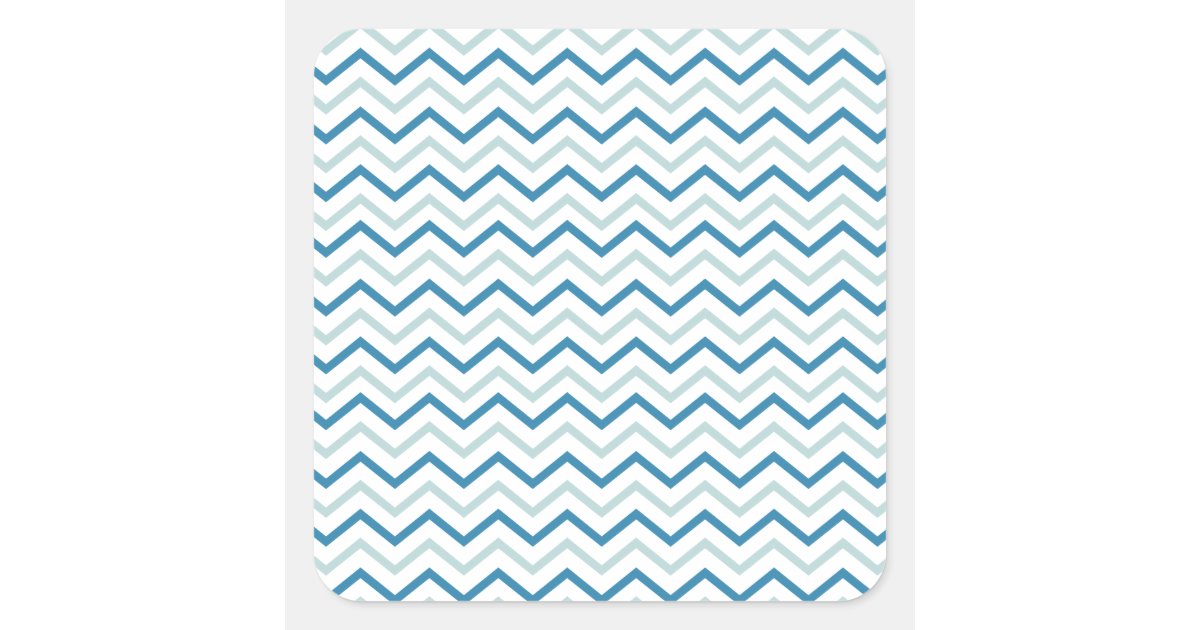 Aqua Blue Chevron Pattern Square Sticker | Zazzle