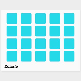 Aqua Blue Square Sticker | Zazzle