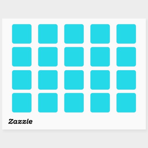 Aqua Blue Square Sticker | Zazzle