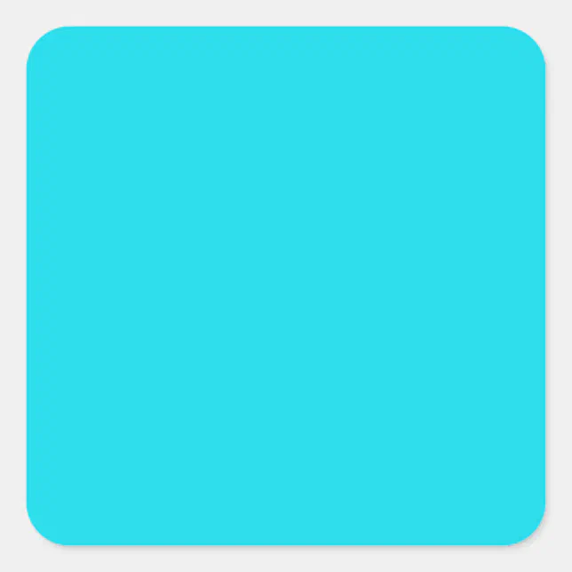 Aqua Blue Square Sticker | Zazzle