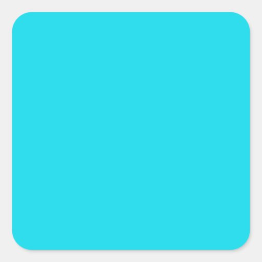 Aqua Blue Square Sticker | Zazzle