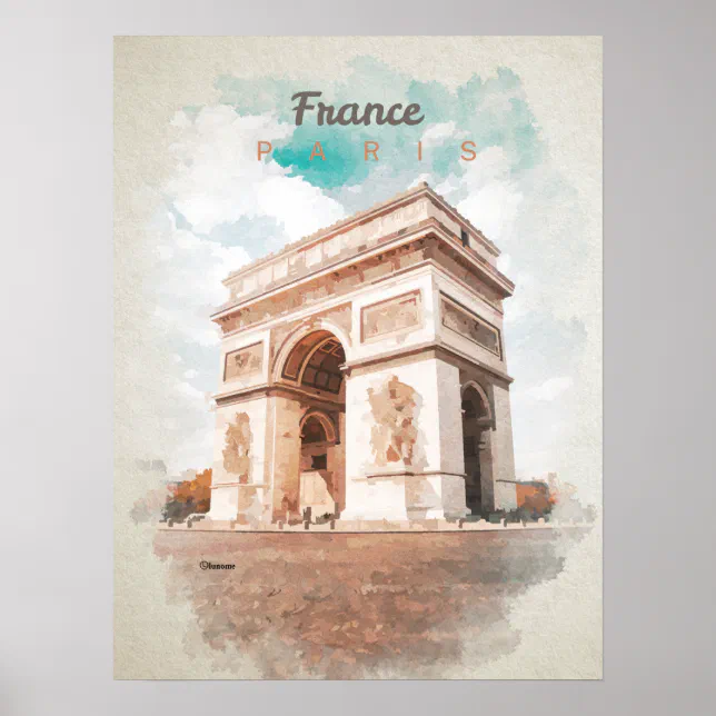 Arc de Triomphe in watercolor Poster | Zazzle