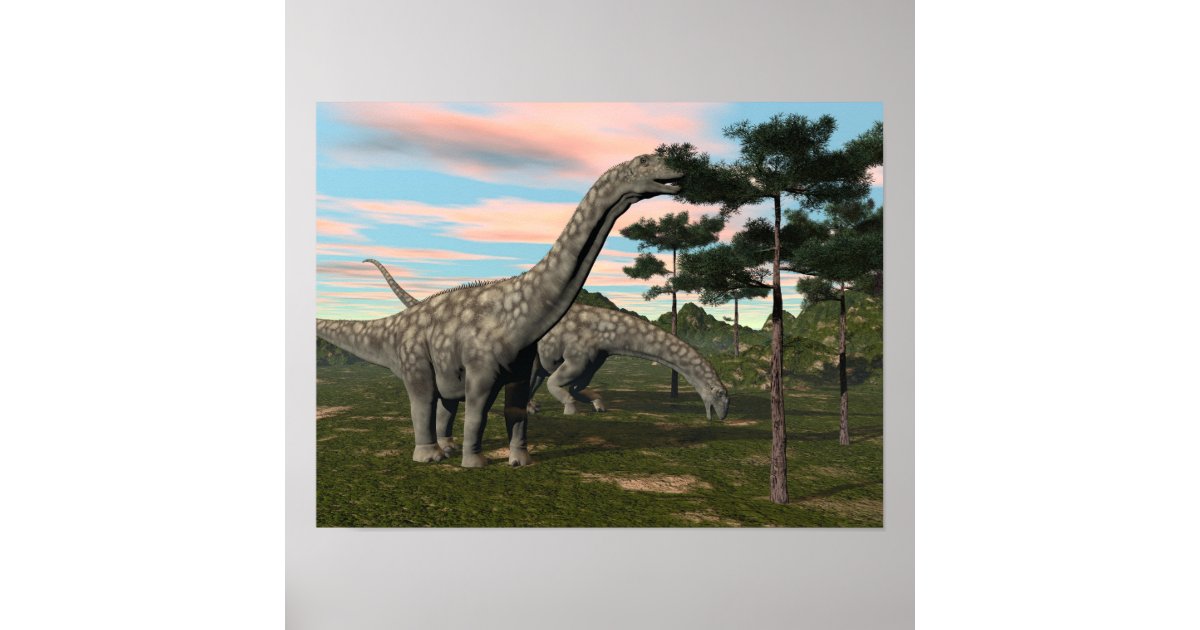 Argentinosaurus dinosaur eating tree - 3D render Poster | Zazzle