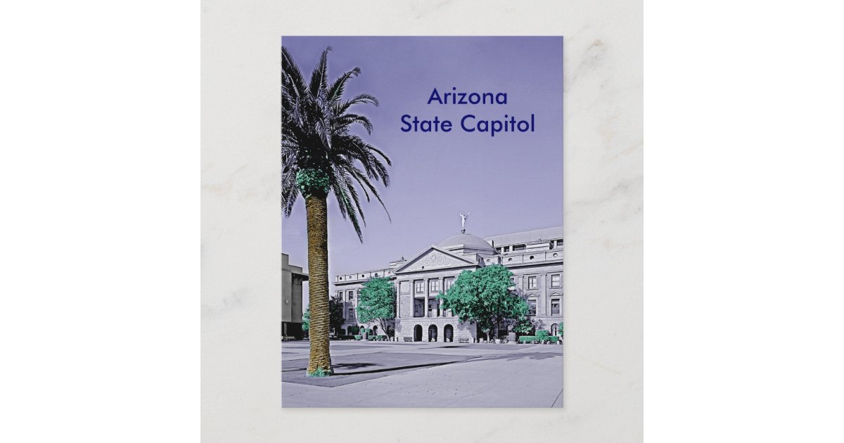 Arizona State Capitol Retro with Touch of Color Postcard | Zazzle