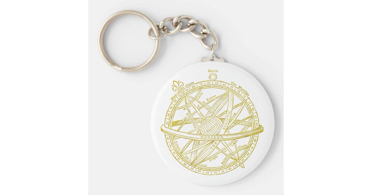 Armillary sphere key ring | Zazzle.co.uk