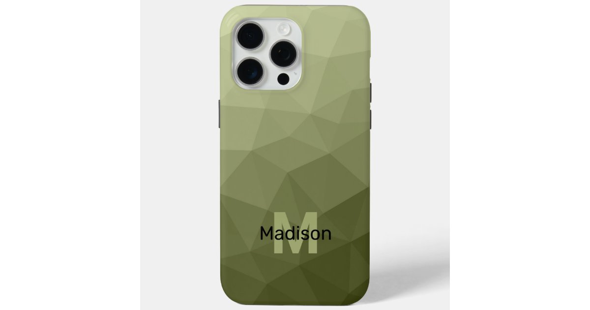 Army green light gradient geometric mesh Monogram Case-Mate iPhone Case ...