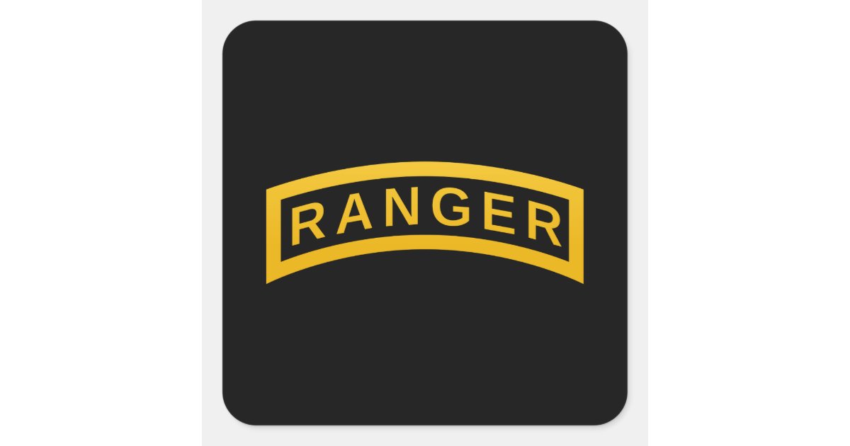 Army RANGER Military Symbol Text Design Square Sticker | Zazzle