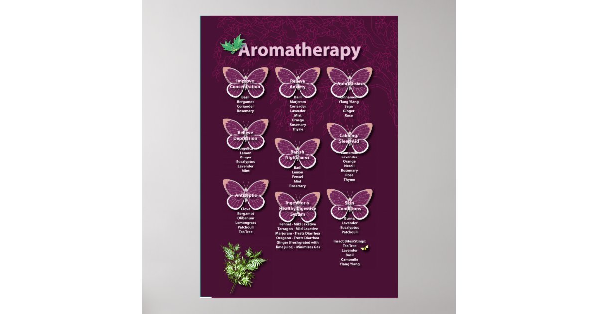 Aromatherapy Poster in Burgundy | Zazzle