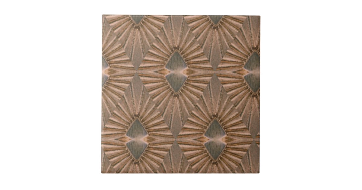 Art Deco Bronze Diamond Pattern Tile | Zazzle
