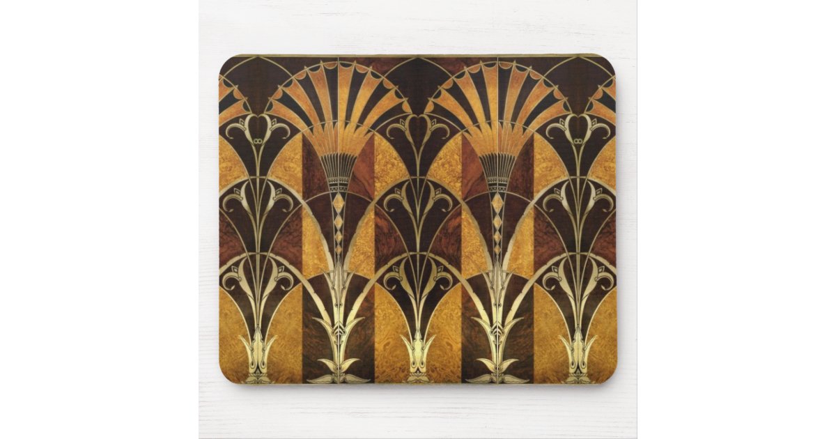 Art Deco Burl Wood Mouse Mat | Zazzle