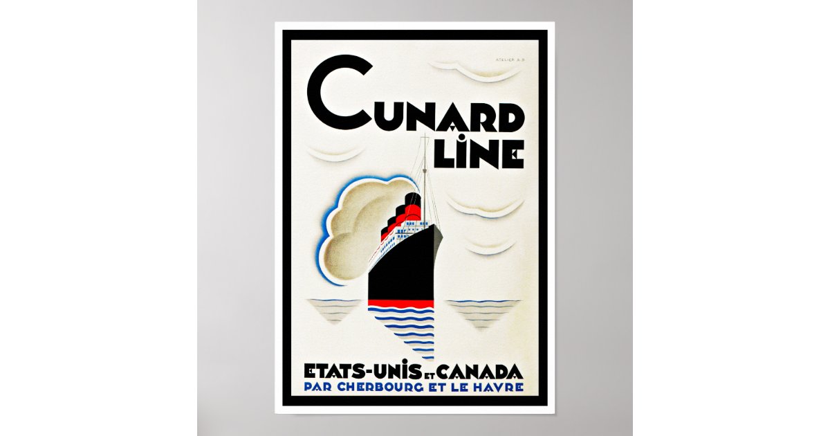 Art Deco Cunard Line Poster | Zazzle