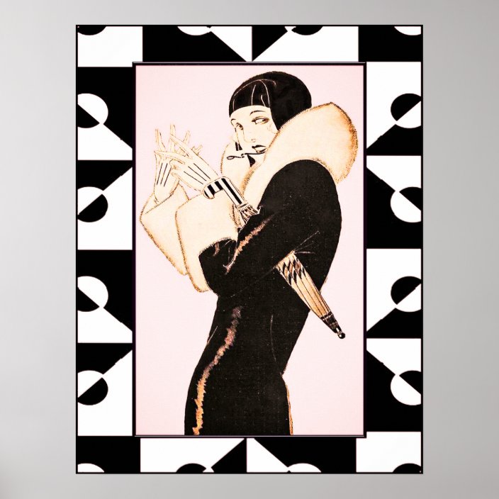 Art Deco Flapper (Rene Vincent 1920/30s) Poster | Zazzle.co.uk