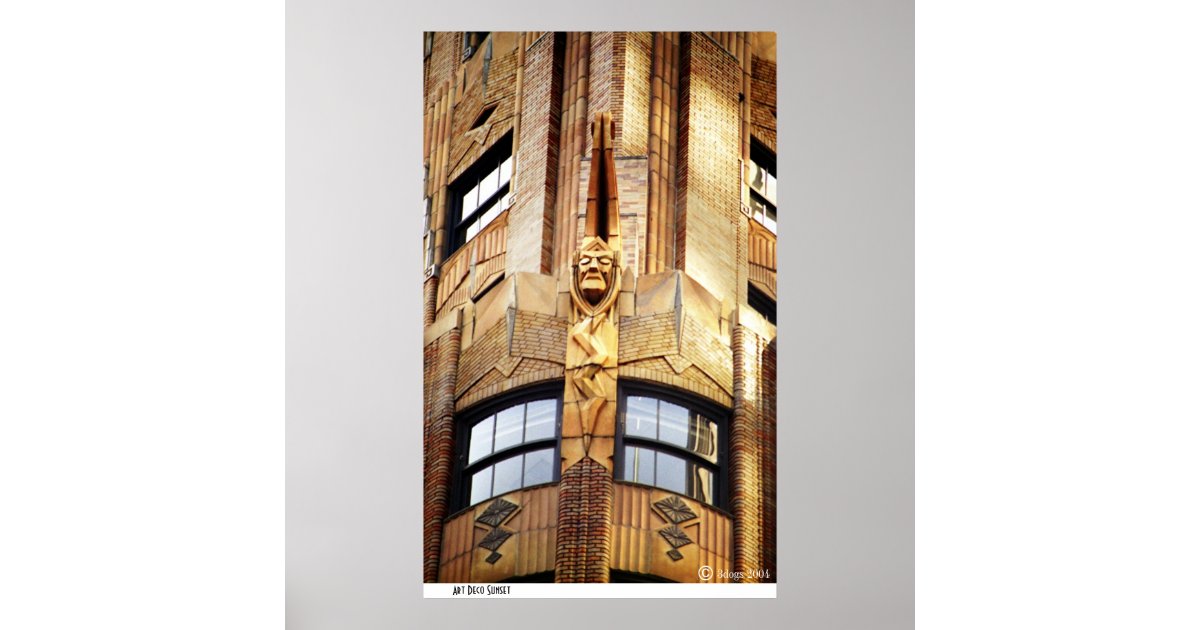 Art Deco Sunset Poster | Zazzle
