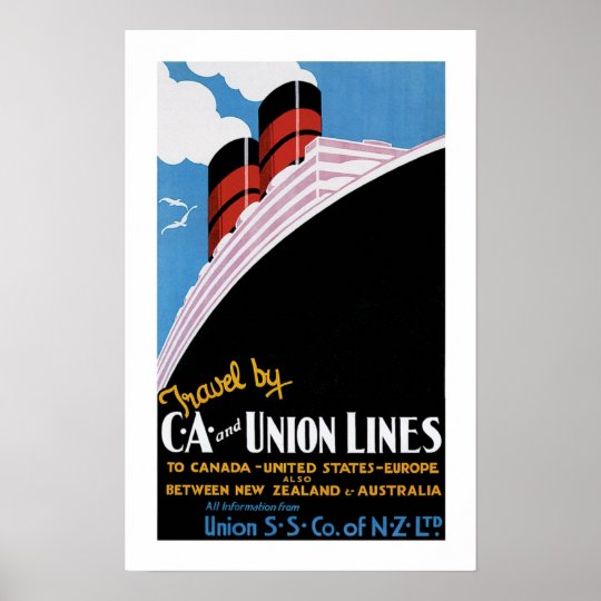 Art Deco Union Lines Poster | Zazzle.co.uk