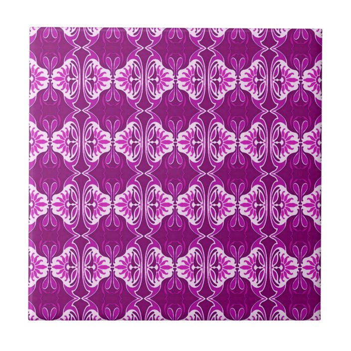 Art Deco wallpaper pattern - deep purple and white Tile | Zazzle.co.uk