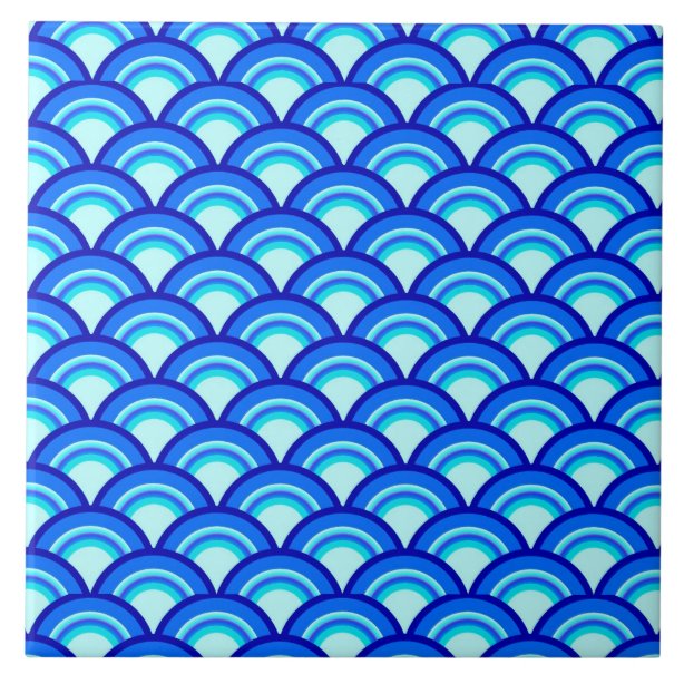 Blue Wave Decorative Ceramic Tiles | Zazzle.co.uk