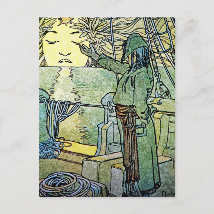 Art Nouveau Postcard: Alphonse Mucha - Sun Postcard | Zazzle
