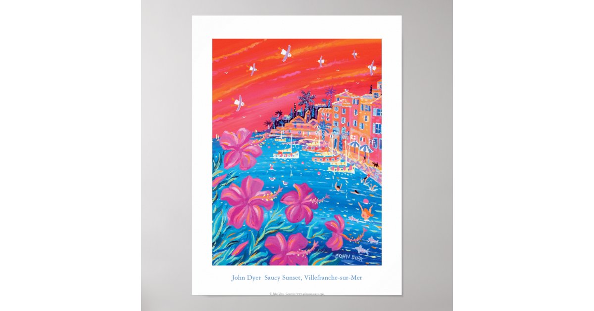 Art Poster: Saucy Sunset, Villefranche-sur-Mer Poster | Zazzle