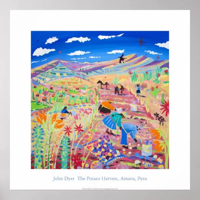 Art Poster: The Potato Harvest, Amaru, Peru Poster | Zazzle
