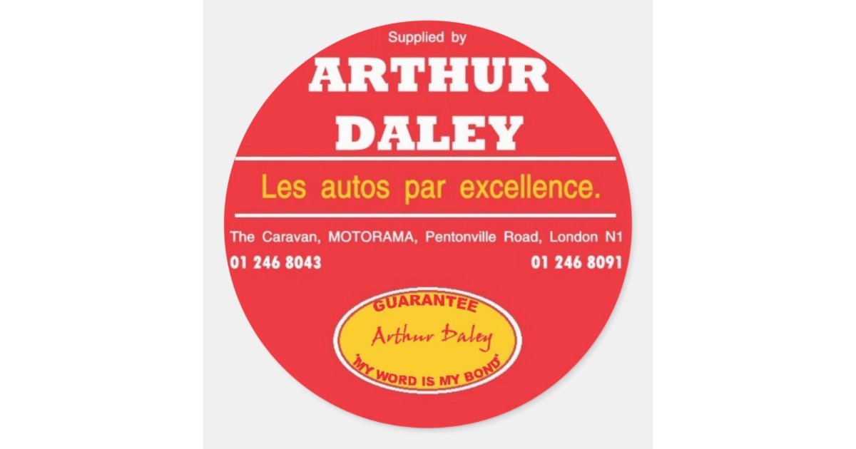 Arthur Daley Motorama Car Bumper Sticker | Zazzle