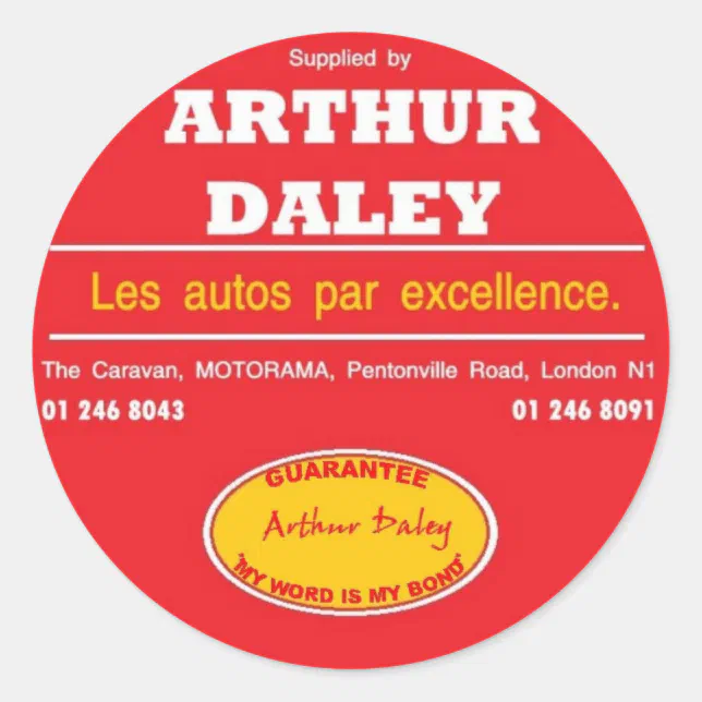 Arthur Daley Motorama Car Bumper Sticker | Zazzle