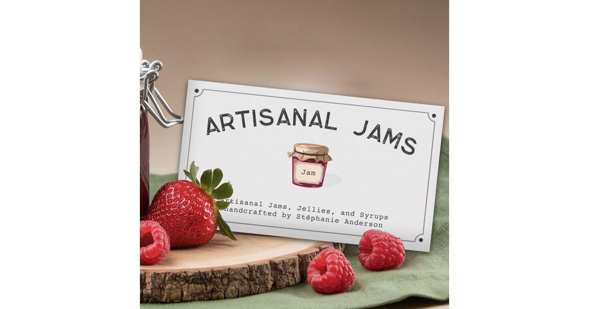 Artisanal Jams Business Card | Zazzle