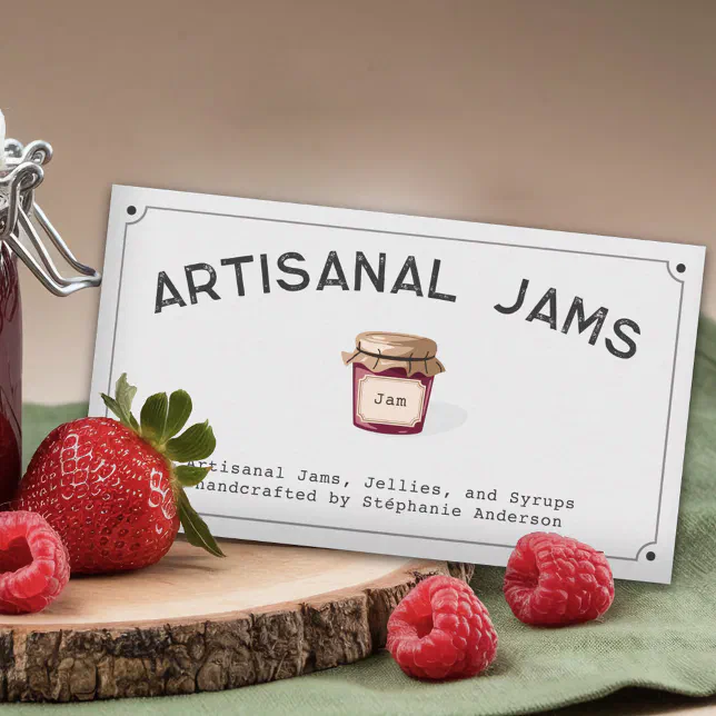 Artisanal Jams Business Card | Zazzle