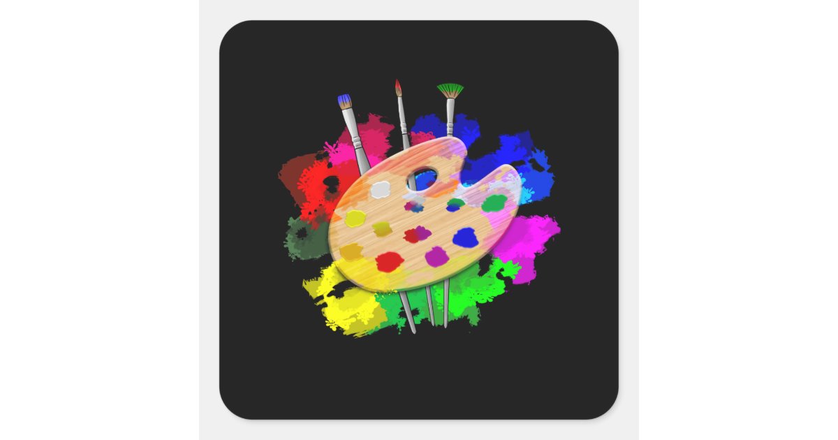 Artist Palette Artist Square Sticker | Zazzle