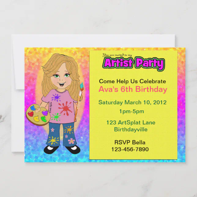Artist Party Invitation | Zazzle