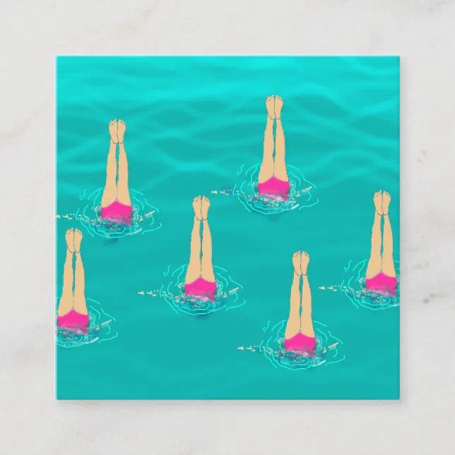 Artistic Swimmers Swimming Under Water Enclosure Card | Zazzle